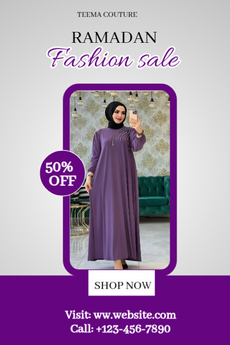 White Maximalist Ramadan Fashion Sale Clothing Poster Template ...