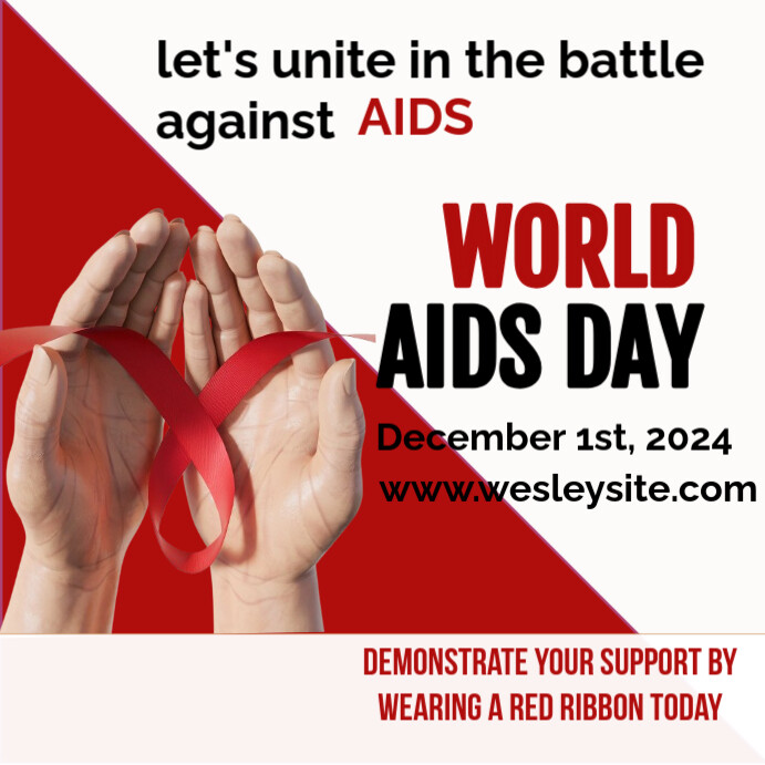 Plantilla de White Maximalist Red And White AIDS day Instagram Post ...