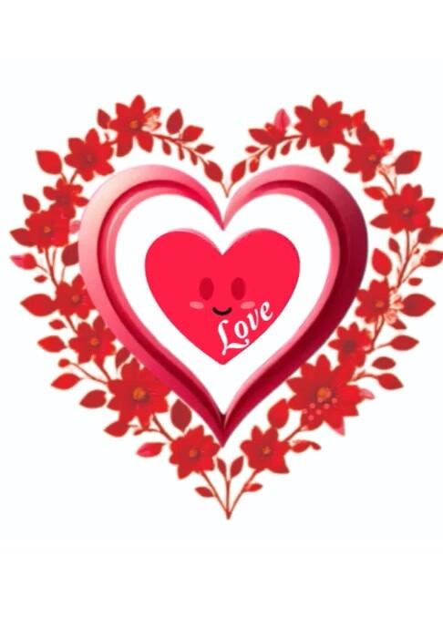 White Maximalist Red And White Design Love Symbol A4 Template ...