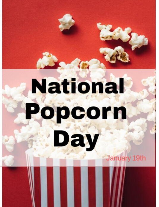 White Maximalist Red Background National Popcorn Day Flyer (us Letter ...