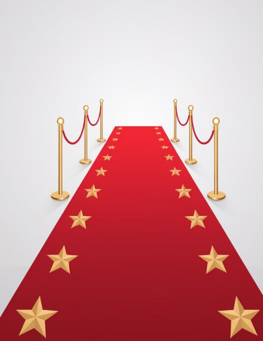 Copy of White Maximalist Red Carpet Walk Way White Background Flyer (us ...