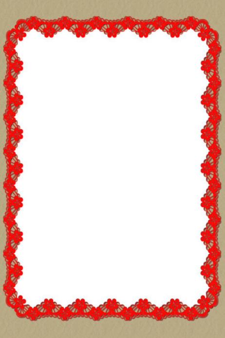 Plantilla de White Maximalist Red Floral Lace Border Frame Poster ...