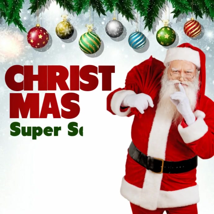 White Maximalist Red Modern Santa Claus Christmas Sale Instagram Post ...