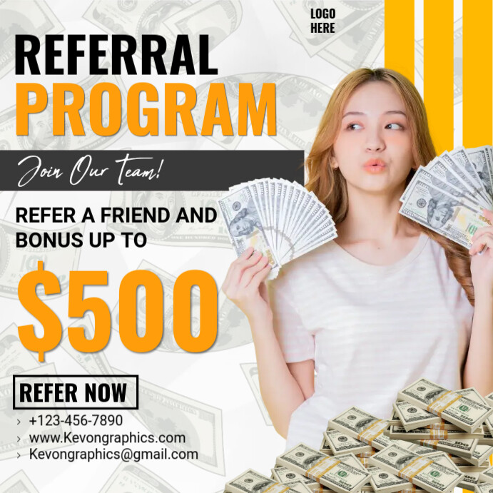 White Maximalist Referral Program Instagram Post Template | PosterMyWall
