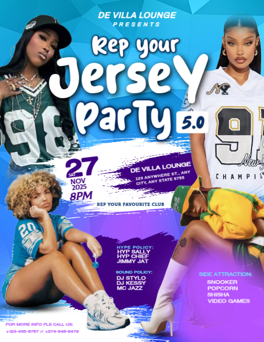 White Maximalist Rep Your Jersey Flyer (us Letter) Template | PosterMyWall