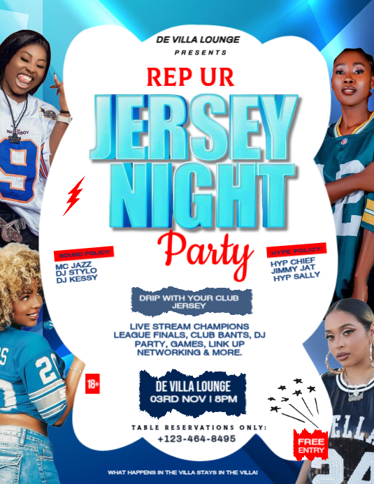 White Maximalist Rep Your Jersey Flyer (us Letter) Template | PosterMyWall