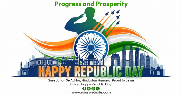 White Maximalist Republic Day Facebook Shared Image Template | PosterMyWall