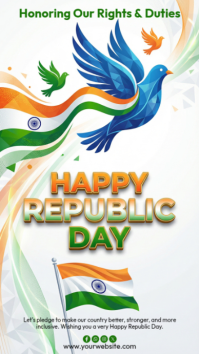 White Maximalist Republic Day Instagram Story Template | PosterMyWall