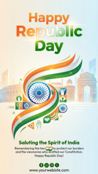 White Maximalist Republic Day Instagram Story Template | PosterMyWall