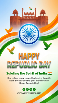 White Maximalist Republic Day Instagram Story Template | PosterMyWall