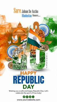 White Maximalist Republic Day Instagram Story Template | PosterMyWall