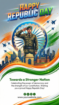White Maximalist Republic Day Instagram Story Template | PosterMyWall