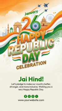 White Maximalist Republic Day Instagram Story Template | PosterMyWall