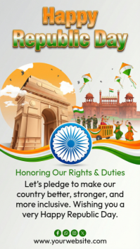 White Maximalist Republic Day Instagram Story Template | PosterMyWall