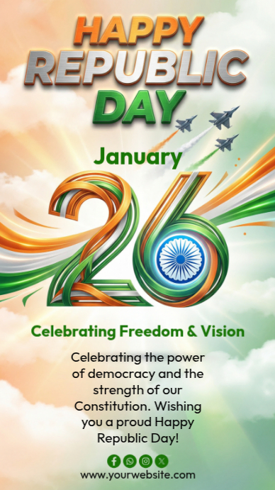 White Maximalist Republic Day Instagram Story Template | PosterMyWall