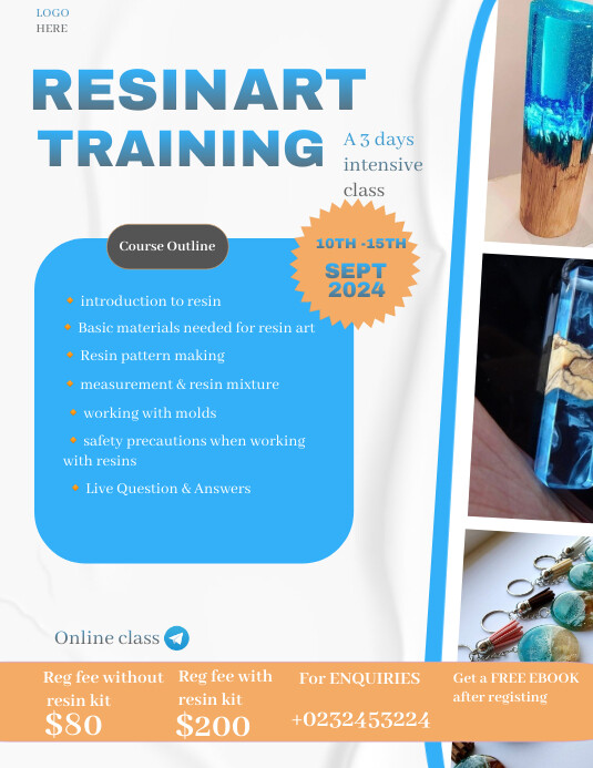 White Maximalist Resin Art Flyer (us Letter) Template | PosterMyWall