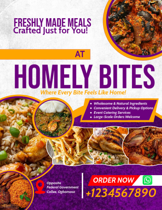 Copy of White Maximalist Restaurant Flyer Displaying Food For Sale A ...