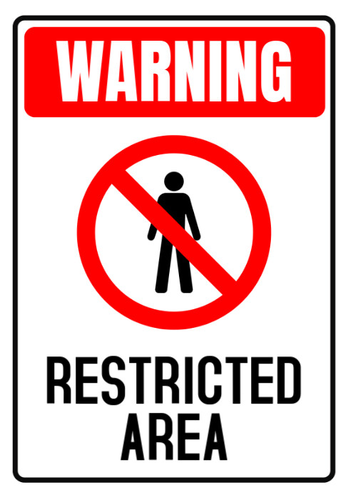 Copy of White Maximalist Restricted Area A5 | PosterMyWall