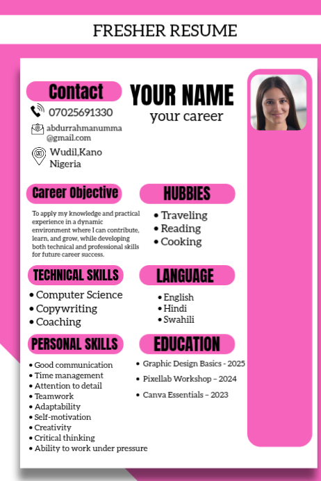 White Maximalist Resume Poster Template | PosterMyWall