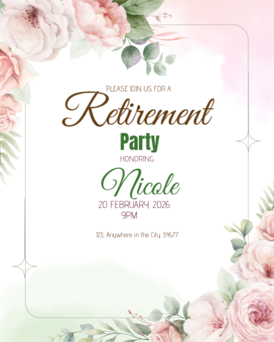 White Maximalist Retirement Party Invitation 2026 Instagram Portrait ...