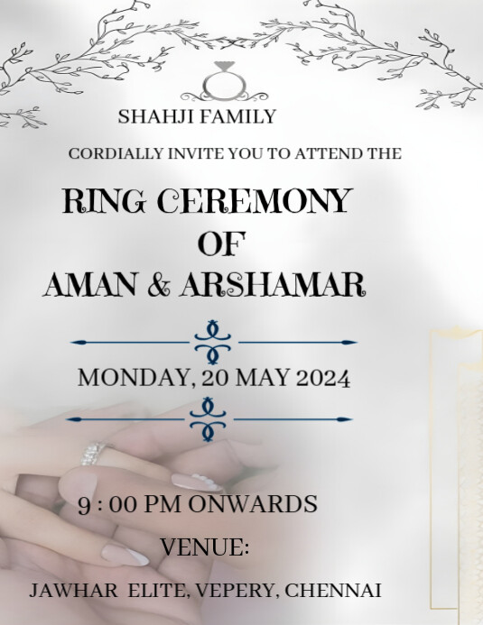 White Maximalist Ring Ceremony Design Template Flyer (us Letter ...