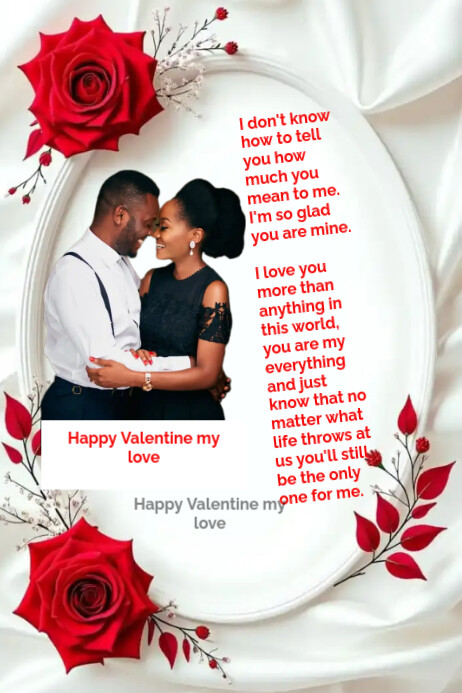 Copy of White Maximalist Romantic Valentine's Message Poster | PosterMyWall