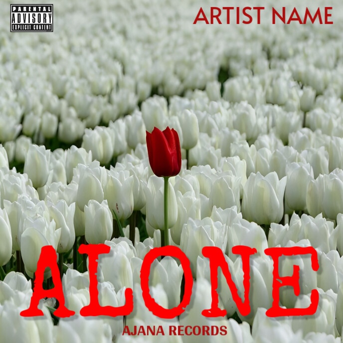 White Maximalist Rose Music Album Cover Template | PosterMyWall