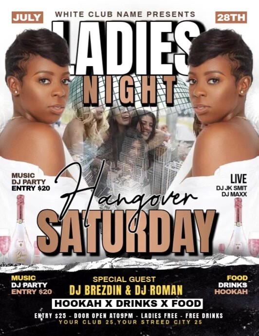 Copy of White Maximalist Saturday Ladies Night Party Flyer Flyer (us ...