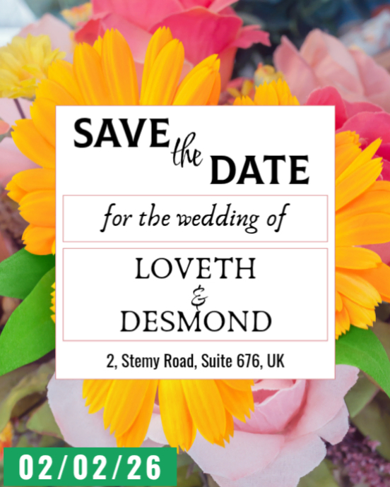 White Maximalist Save The Date Instagram Portrait Template | PosterMyWall