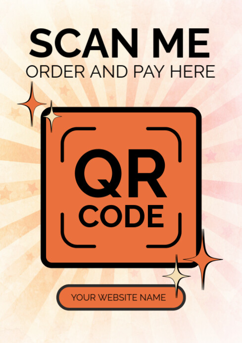 White Maximalist Scan Qr Code For Payment A4 Template | PosterMyWall