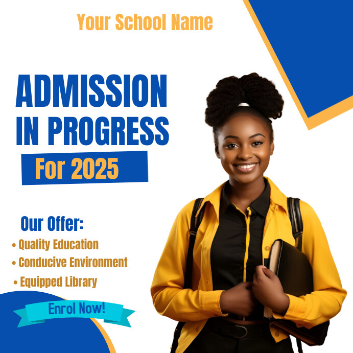 White Maximalist School Admission In Progress Template | PosterMyWall