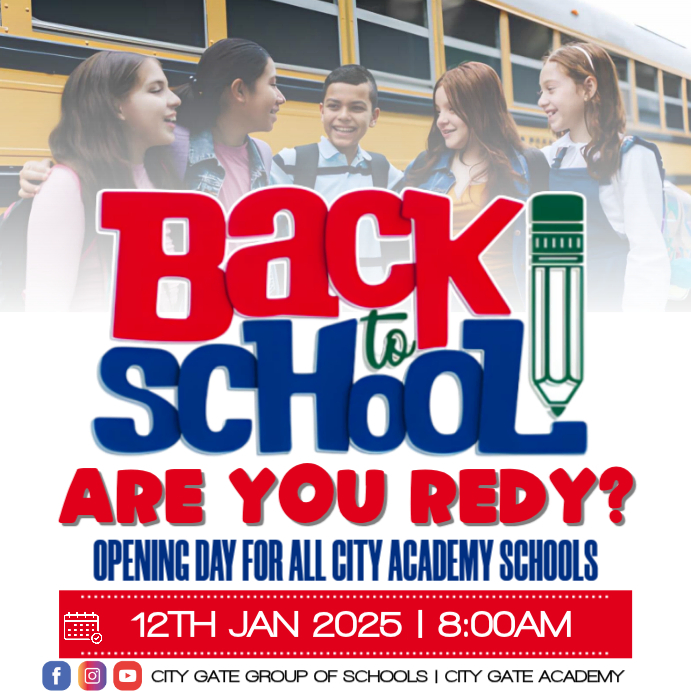 White Maximalist School Flyer Instagram Post Template | PosterMyWall