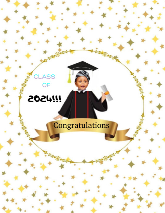 White Maximalist School Graduation Flyer (us Template | PosterMyWall