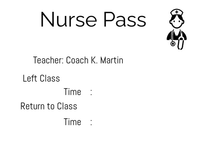 White Maximalist School Nurse Pass A4 Template | PosterMyWall