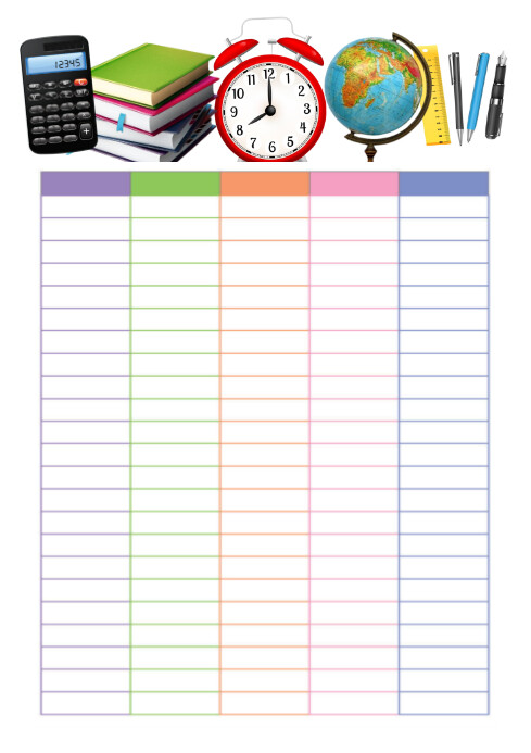 White Maximalist School Plan Schedule Template A4 | PosterMyWall