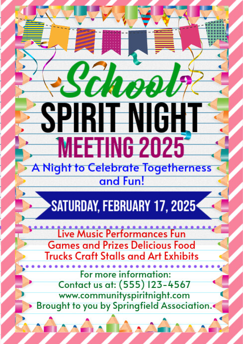 Copy of White Maximalist School Spirit Night Meeting A4 | PosterMyWall