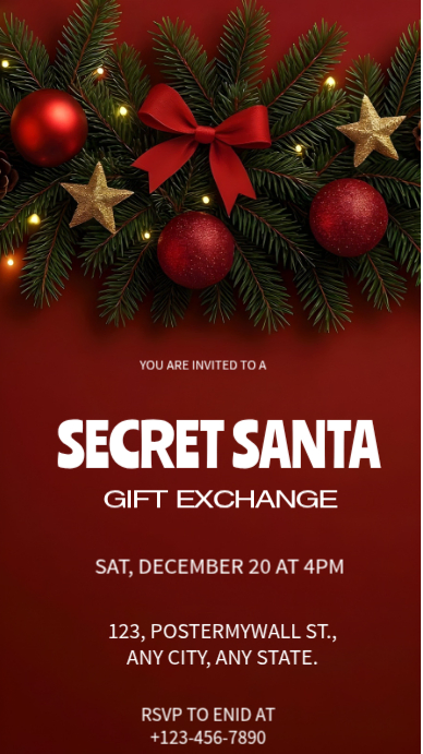 White Maximalist Secret Santa Instagram Story Template | PosterMyWall