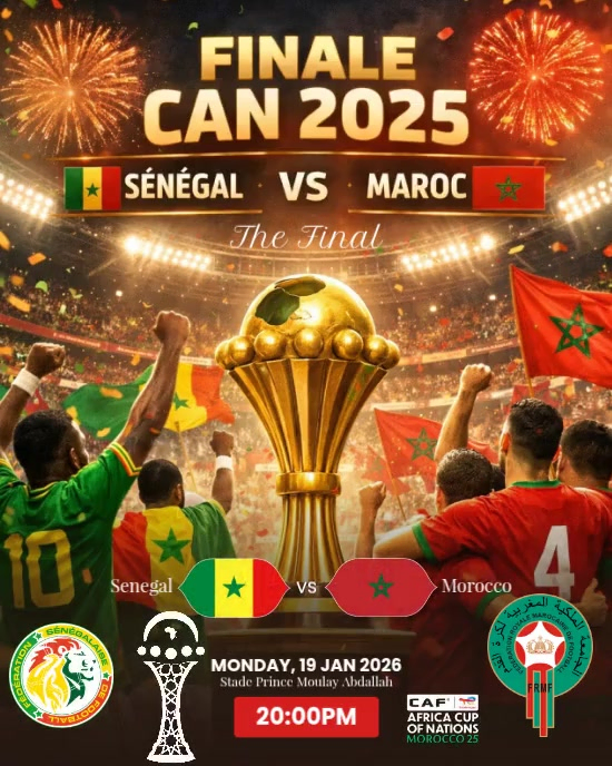 White Maximalist Senegal Vs Morocco Afcon Instagram Portrait Template ...