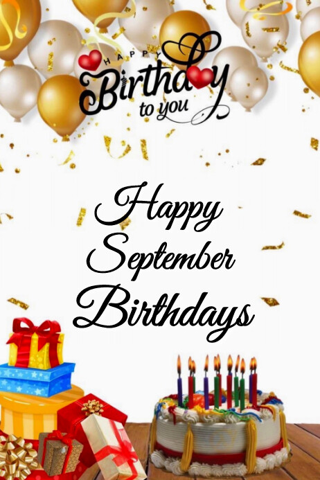 Copy of White Maximalist September Birthday Banner 4' | PosterMyWall