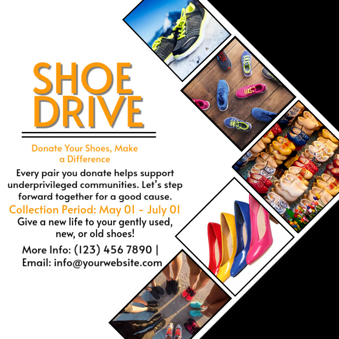 Copy of White Maximalist Shoe Drive Flyer Instagram Post | PosterMyWall