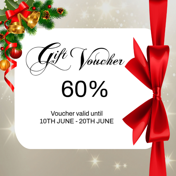 White Maximalist simple gift voucher Template | PosterMyWall