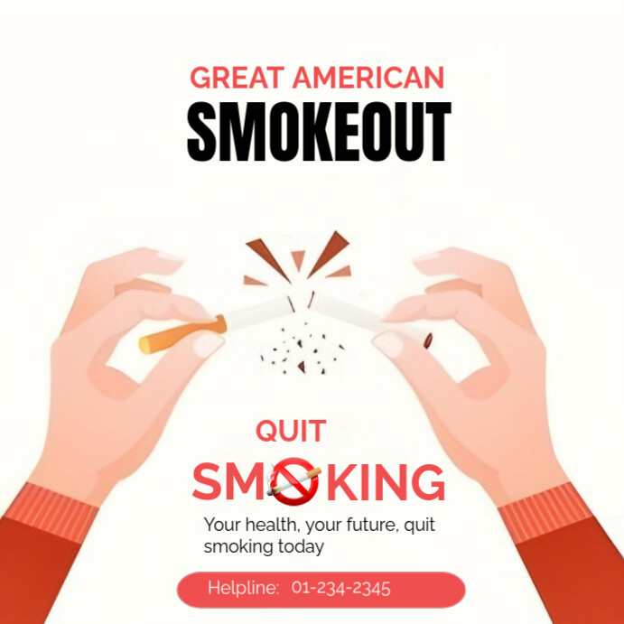 White Maximalist Smokeout Instagram Post Template | PosterMyWall