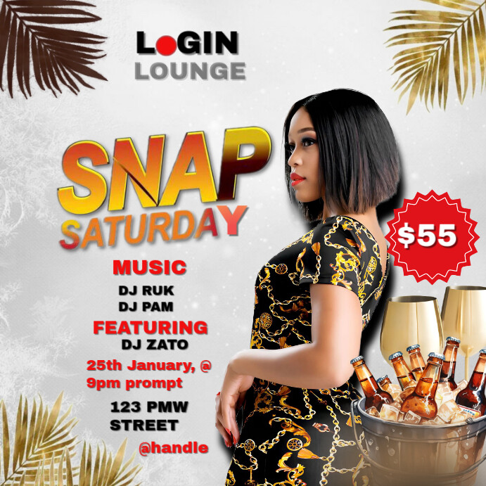 Copy of White Maximalist Snap Saturday Night Party, Unusual Friday ...