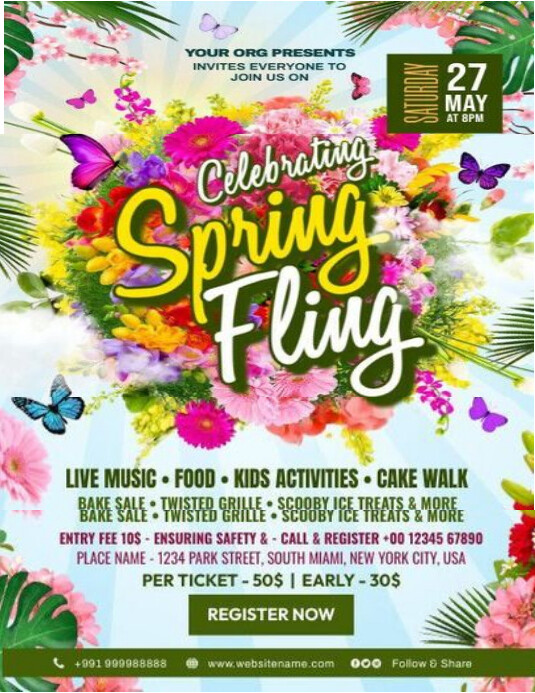 Copy of White Maximalist Spring Fling Flyer (us Letter) | PosterMyWall