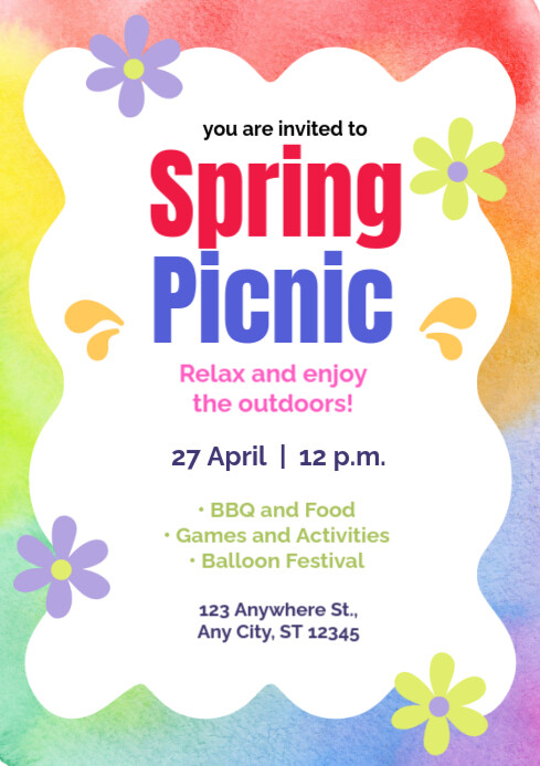 Copy of White Maximalist Spring Picnic Poster A4 | PosterMyWall