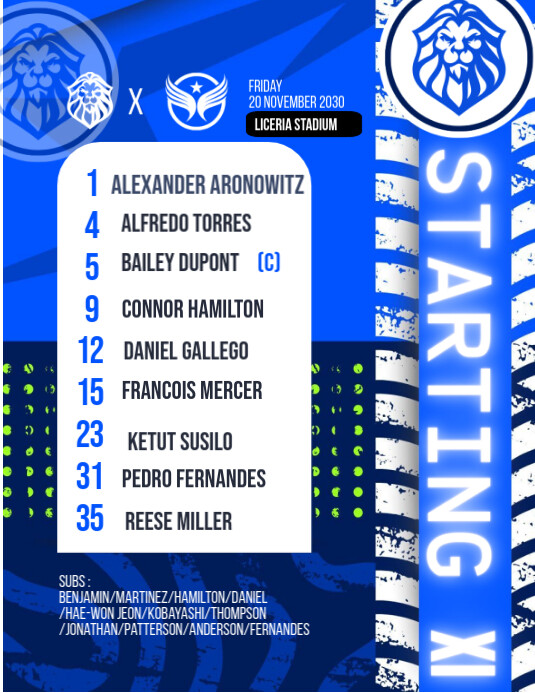 Copy of White Maximalist Starting Line-up Flyer (us Letter) | PosterMyWall