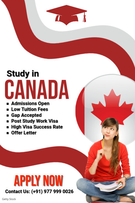 White Maximalist Study In Canada Poster Template | PosterMyWall
