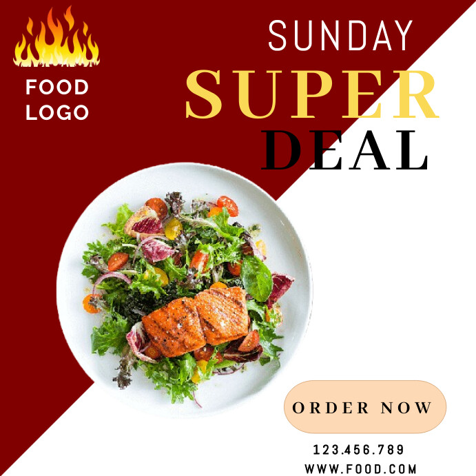 White Maximalist Supper Deal Sunday Food Ins Template | PosterMyWall