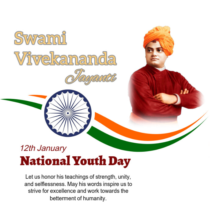 Copy of White Maximalist Swami Vivekananda Square (1:1) | PosterMyWall