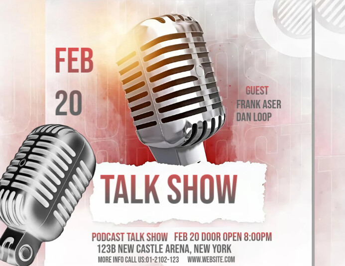 White Maximalist Talk Show Flyer (us Letter) Template | PosterMyWall